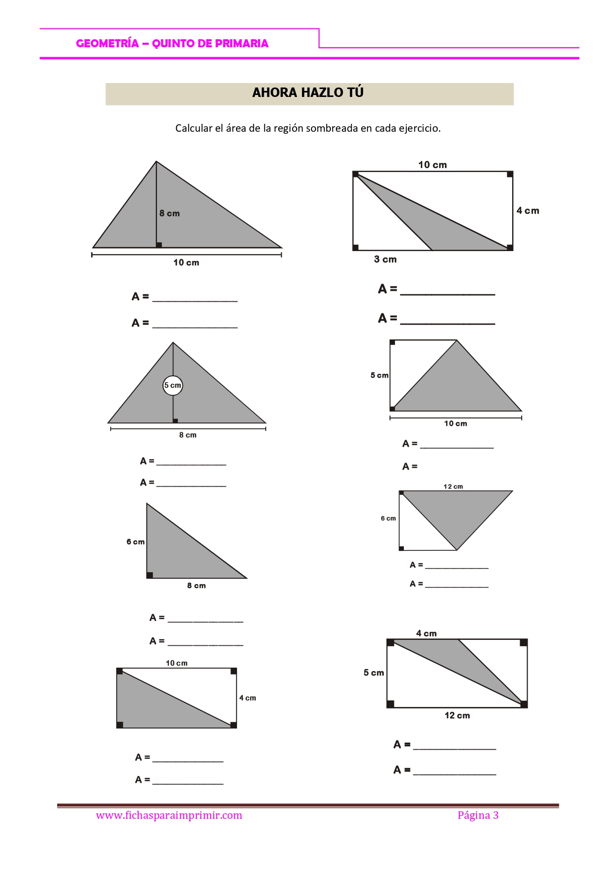 alasmates: Área del triángulo