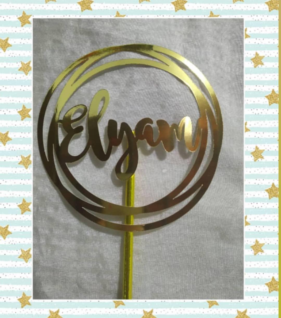 Topper Metalizado Redondo Elyam - Mis Toppers Tus Toppers