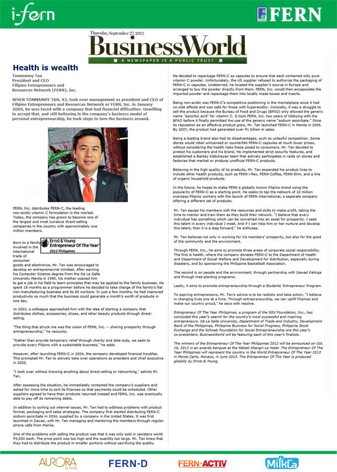 The i-FERN Business: Awards, Recognition and Media