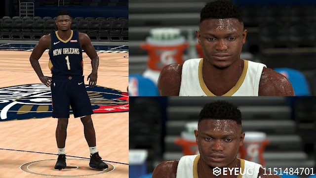 Zion Williamson Face and Body Model By niye [FOR 2K20]