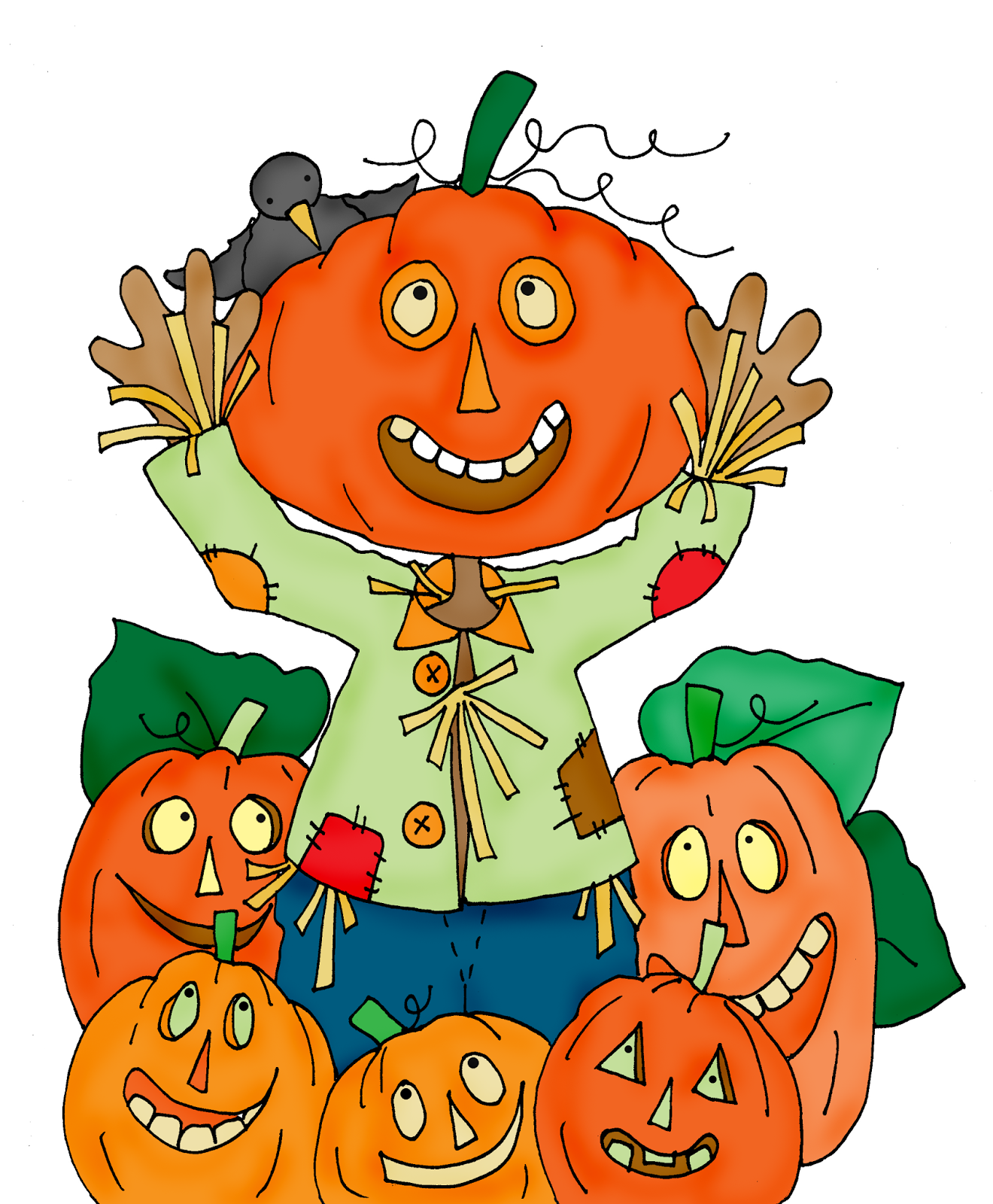 Free Dearie Dolls Digi Stamps: Pumpkin Patch Friends