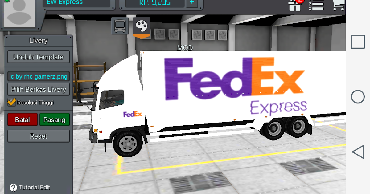 Livery Truck Kontainer FedEx Express Bussid - Livery Mod Bussid Terlengkap