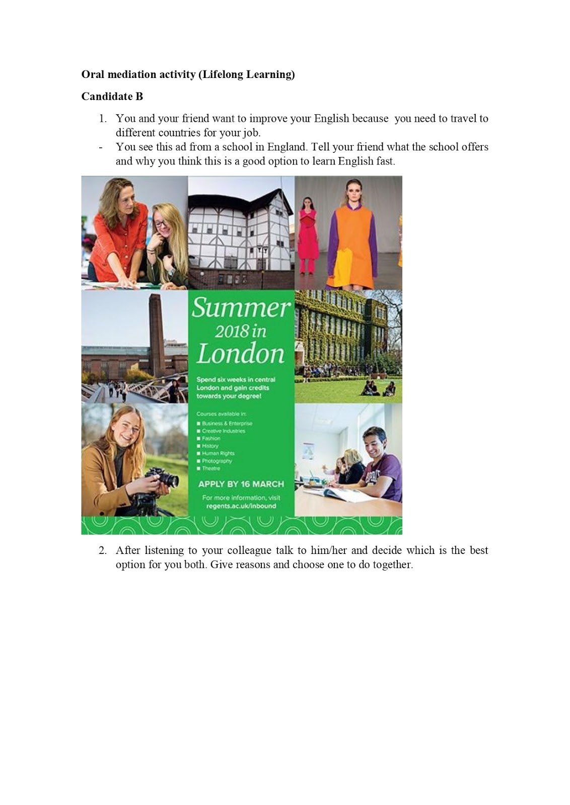 Mediation: Learning a Language - Oral and Written mediation - B1