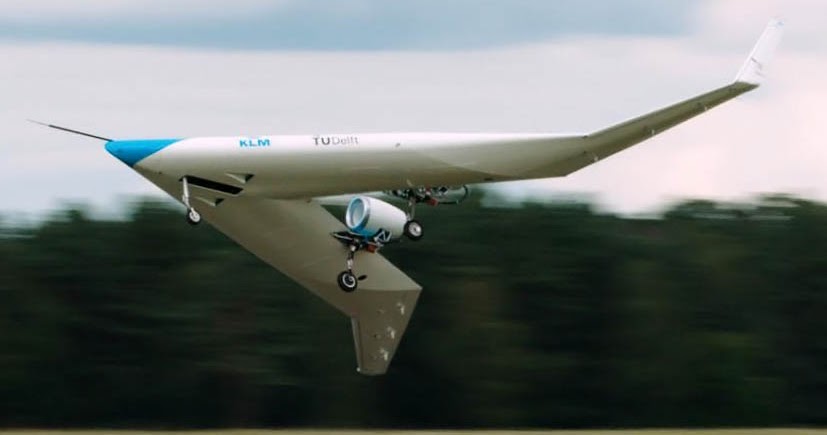 KLM y TU Delft realizan el primer vuelo del Flying-V, un diseño de ...