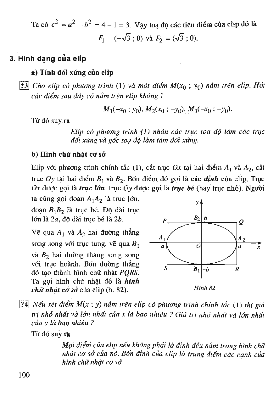 Sách giáo khoa Hình học lớp 10 nâng cao - Bài 5: Đường elip - Sách Giáo Khoa | Sách Giải Bài Tập ...