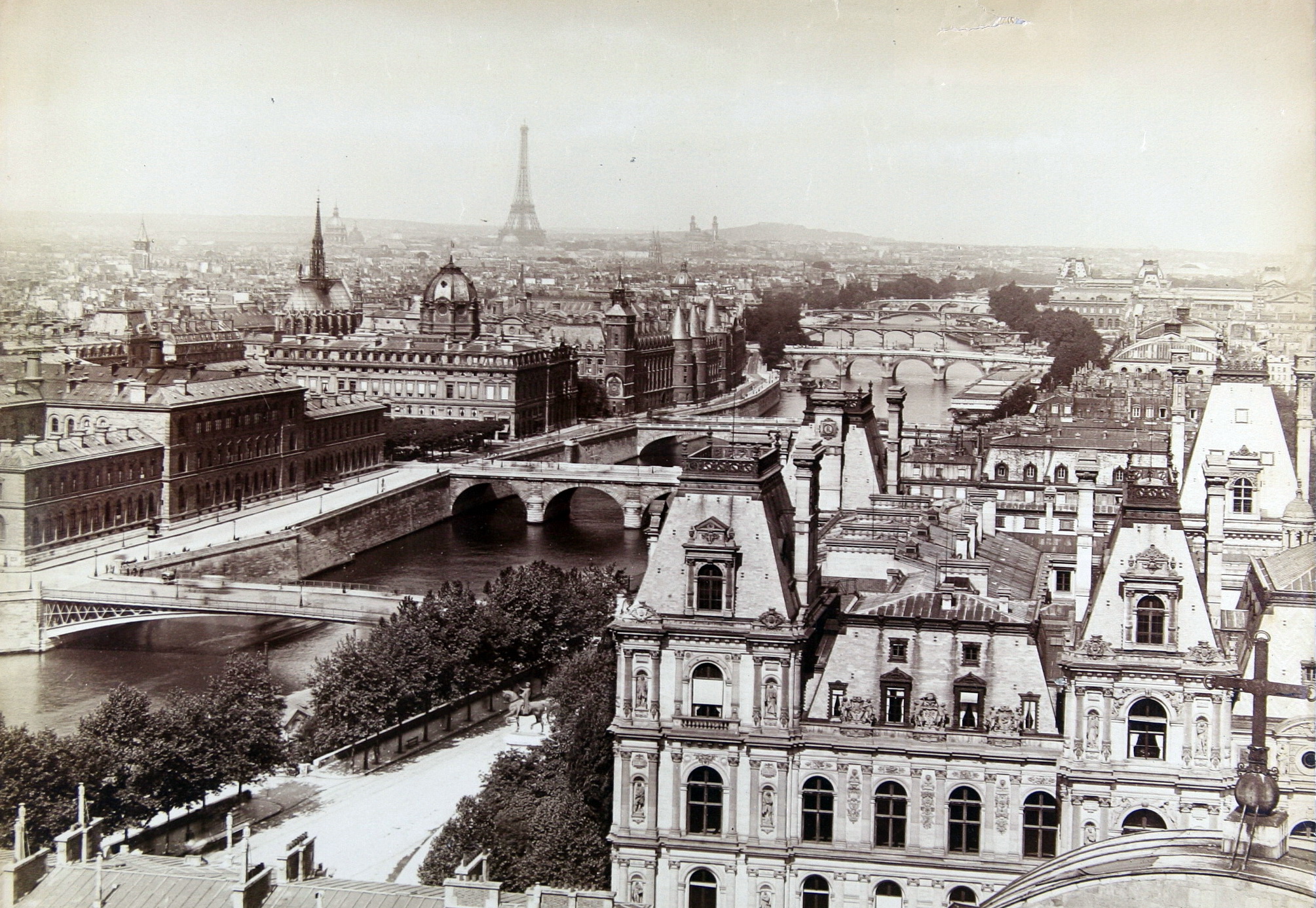Antique and Classic Photographic Images: Paris. Panorama with 9 bridges ...