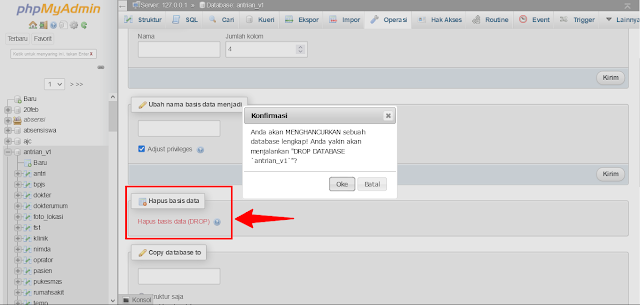 Cara Menghapus dan Mengaktifkan Perintah DROP DATABASE phpMyAdmin ...