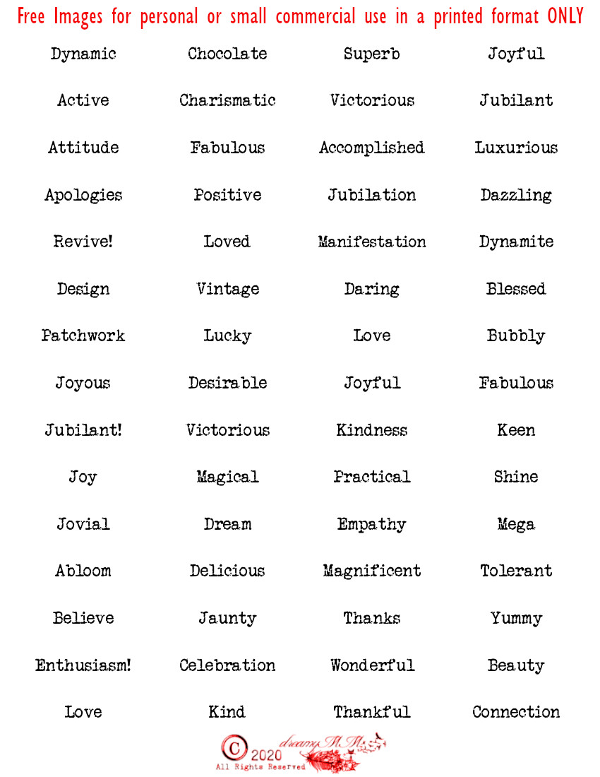 New Year Inspiring Words - Freebie