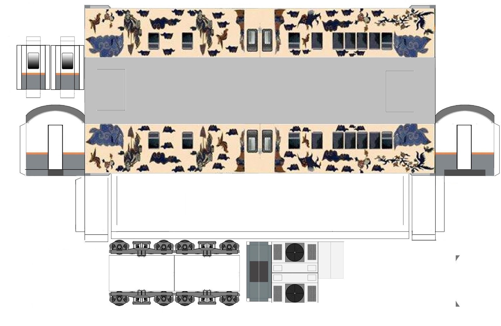 wafykeren's12: pola papercraft kereta api