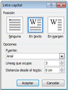 Byron V. Gómez Monzón: Letra Capital en Microsoft Word