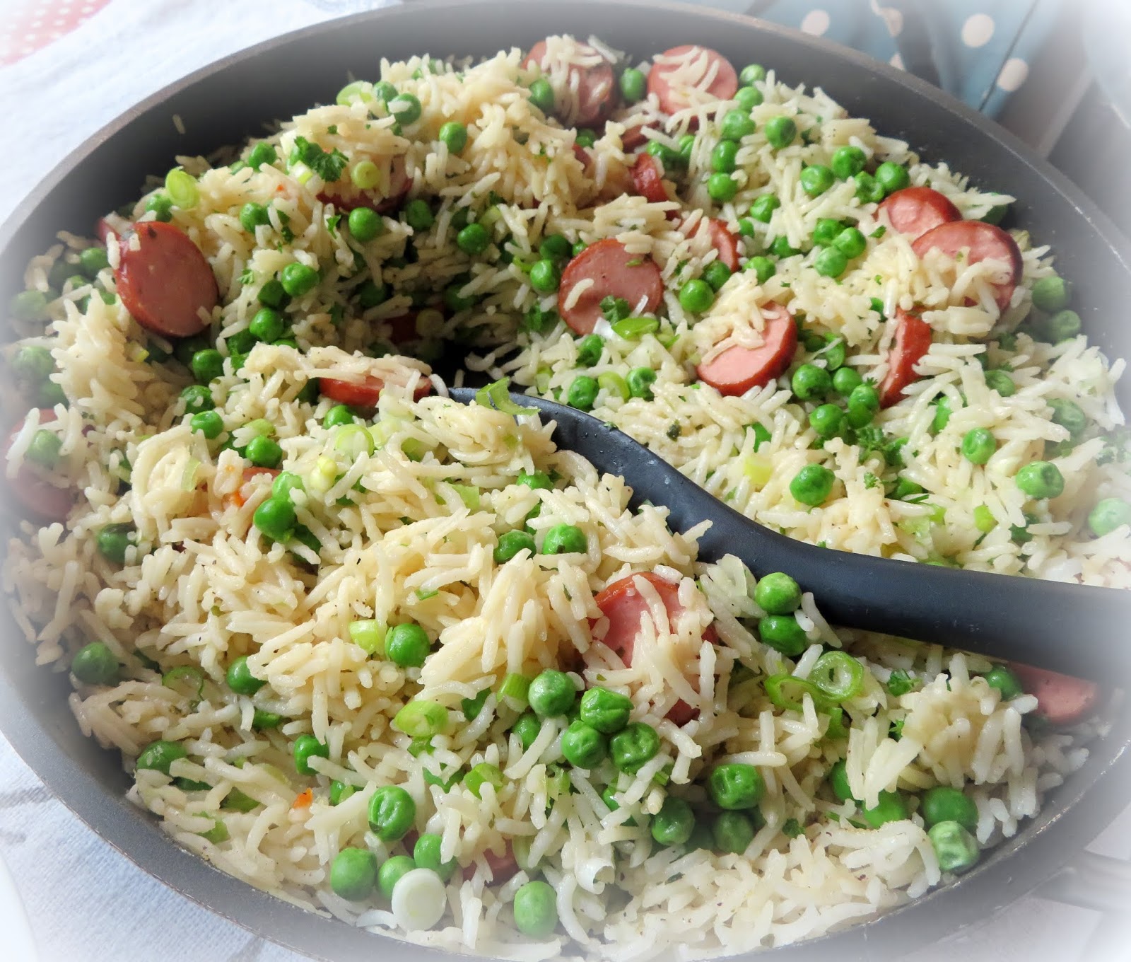 Skillet Sausage, Peas & Rice | The English Kitchen