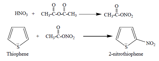 Electriphilic Substitution in Thiophene