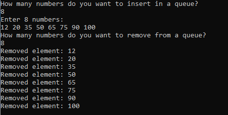Linear queue data structure