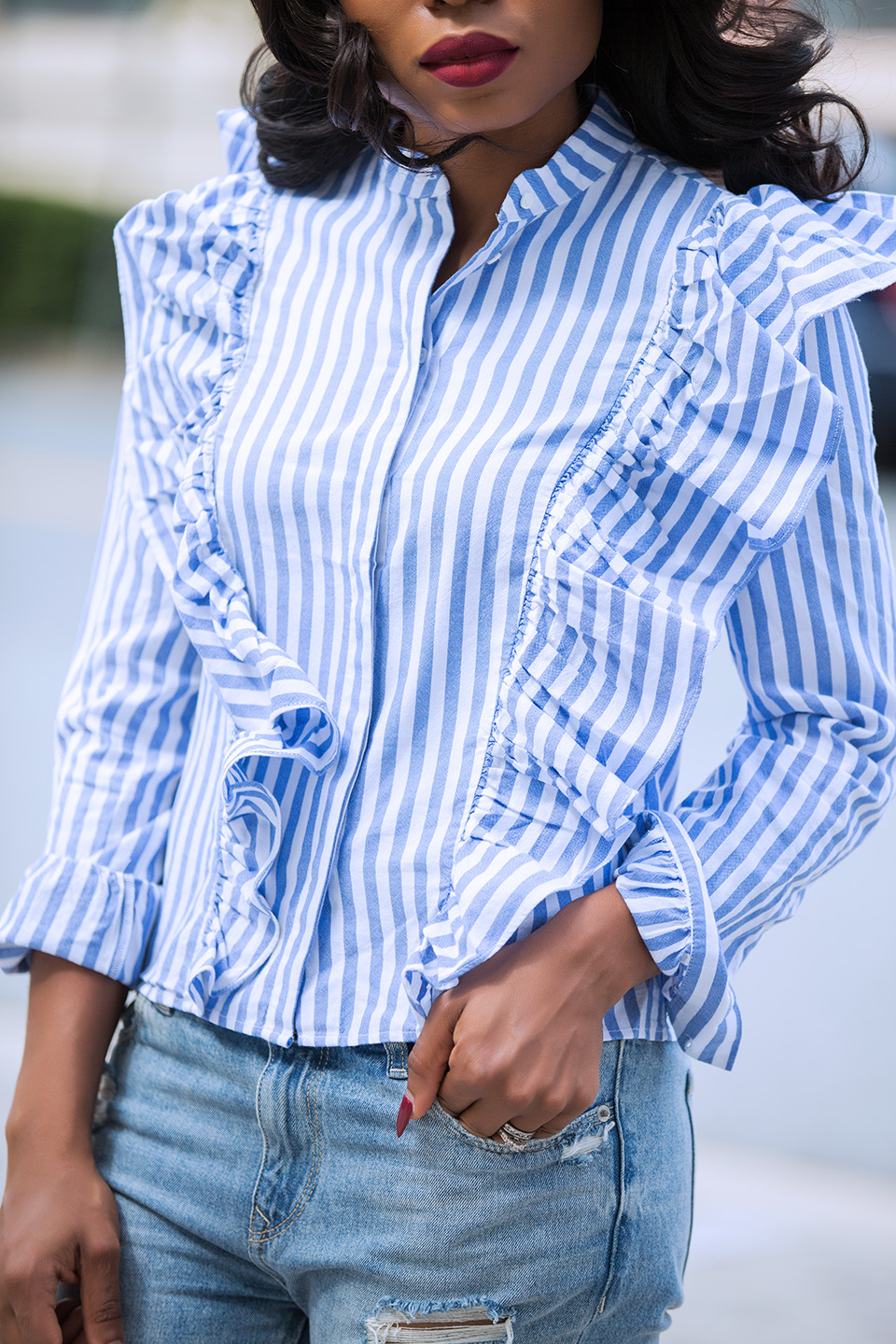 Weekend Style: Ruffled Blouse - Jadore-Fashion