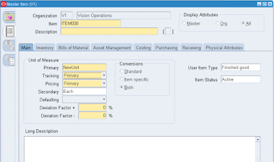 Oracle Inventory Unit Of Measure Implementation « Learn Oracle