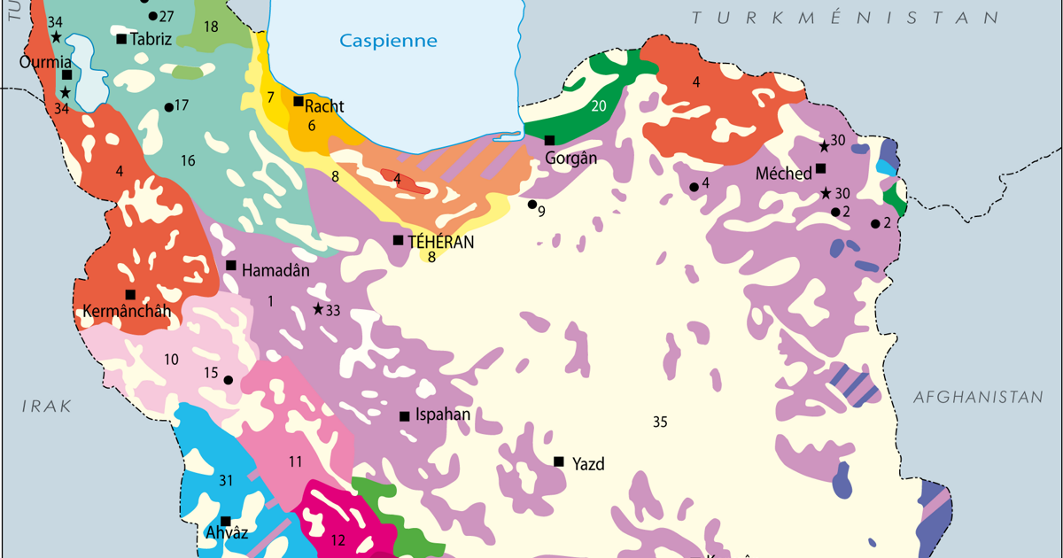 Map of ethnic diversity in Iran (1986) | Old New Maps
