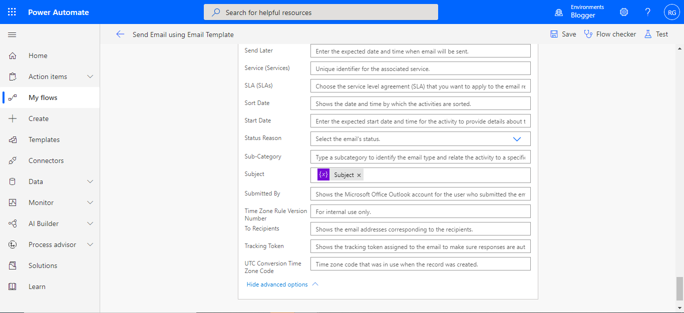 Send an email using Power Automate Flow.