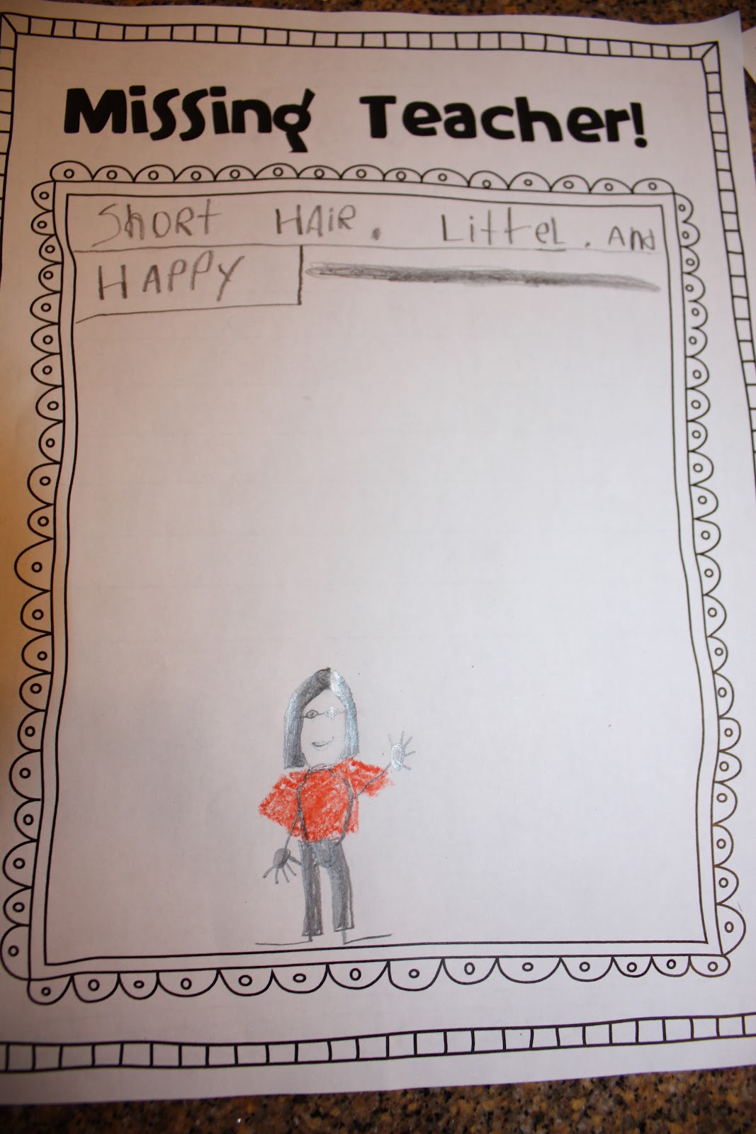 Lauren and Jeanine's Creative Corner: My Teacher is Missing Activity!