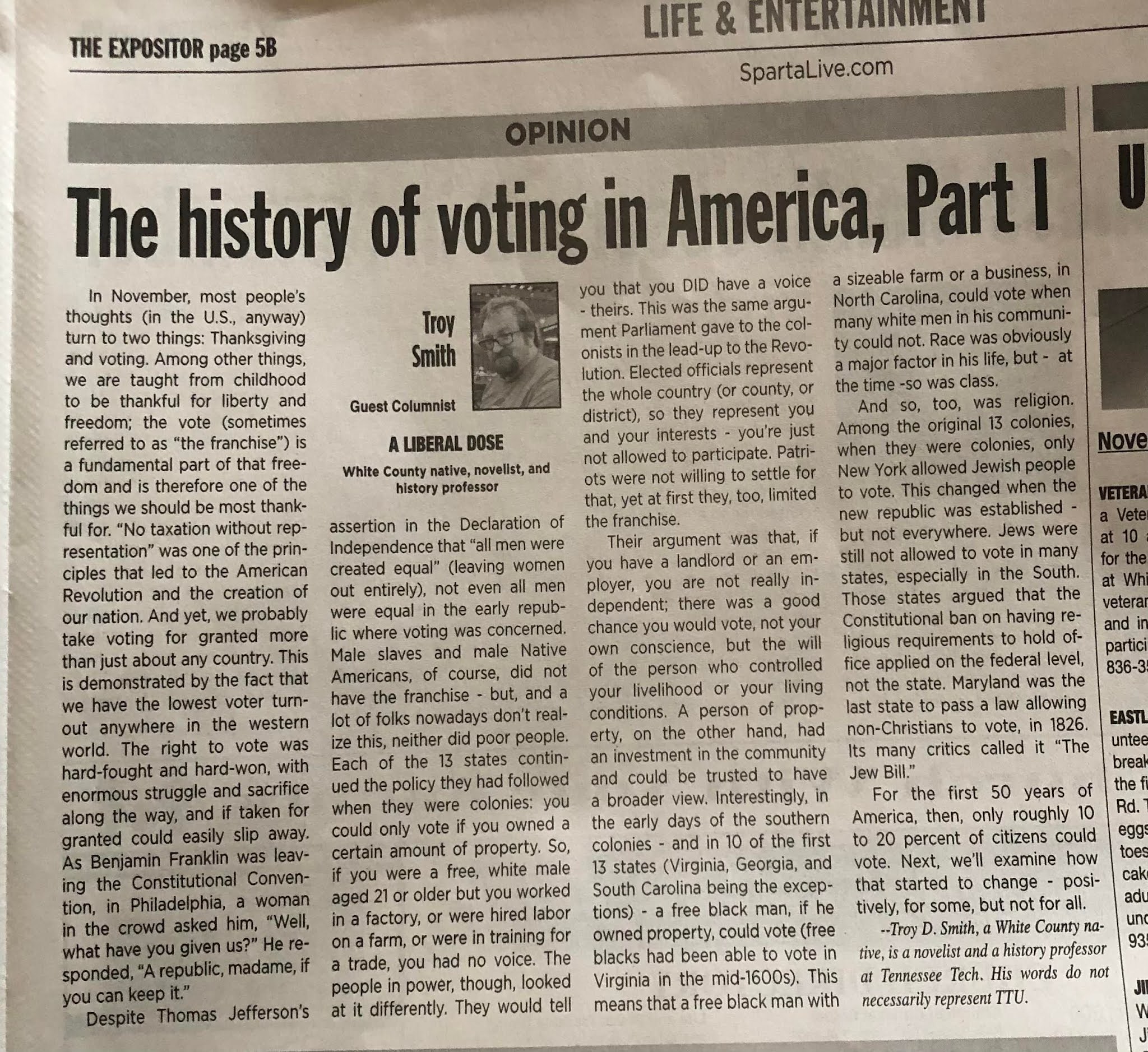 Tennessee WordSmith: A Liberal Dose, Nov. 4, 2021 "The History of ...