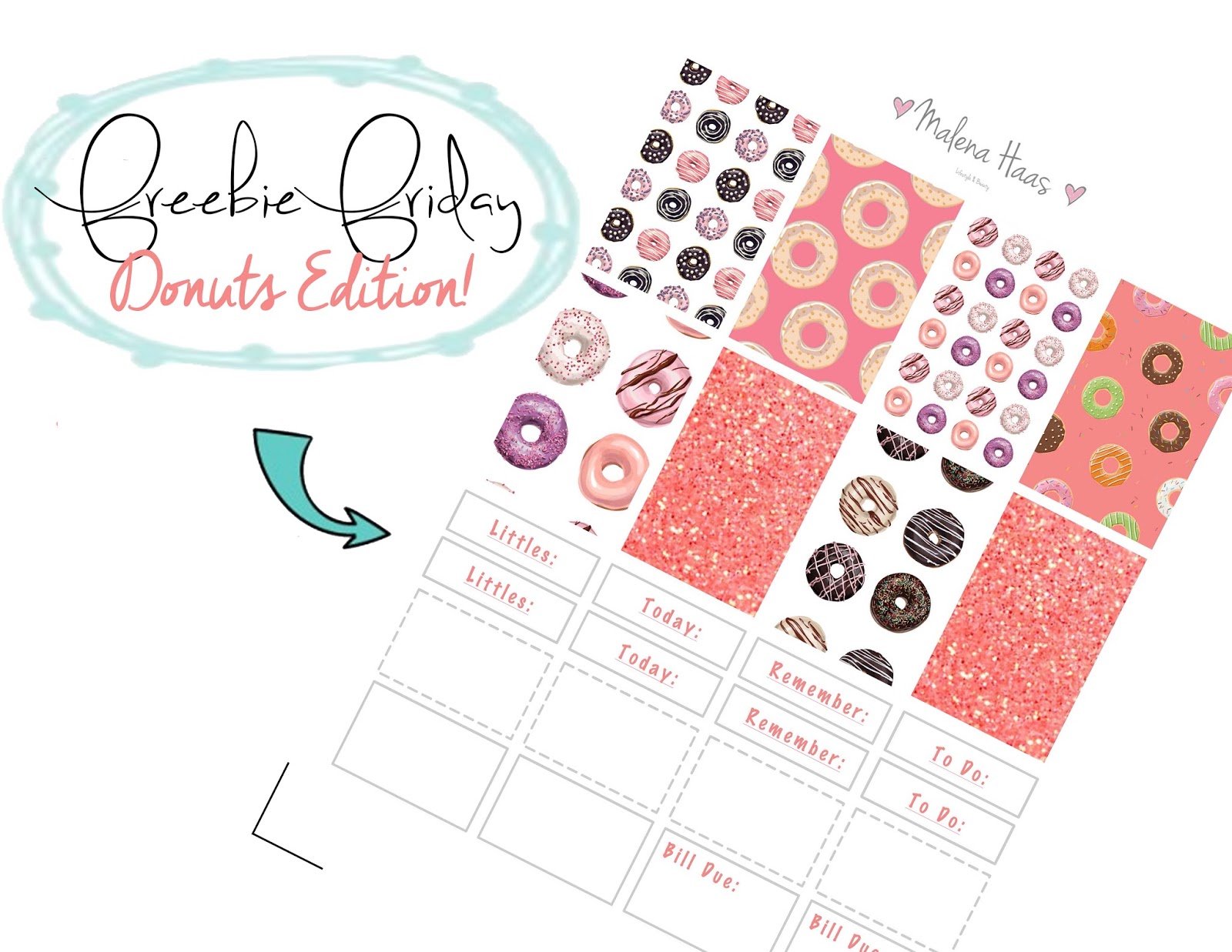 Malena Haas: FREEBIE Friday Donut Weekly Planner Stickers