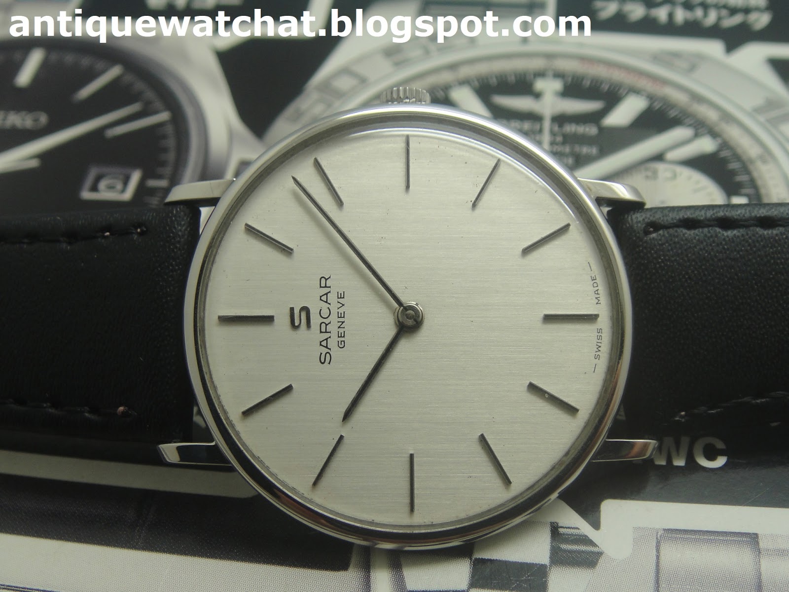 Antique Watch Bar: SARCAR GENEVE 17 JEWELS HAND WINDING WATCH 01