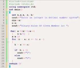Find the binary value of decimal number in C++ ~ C++ Programming ...