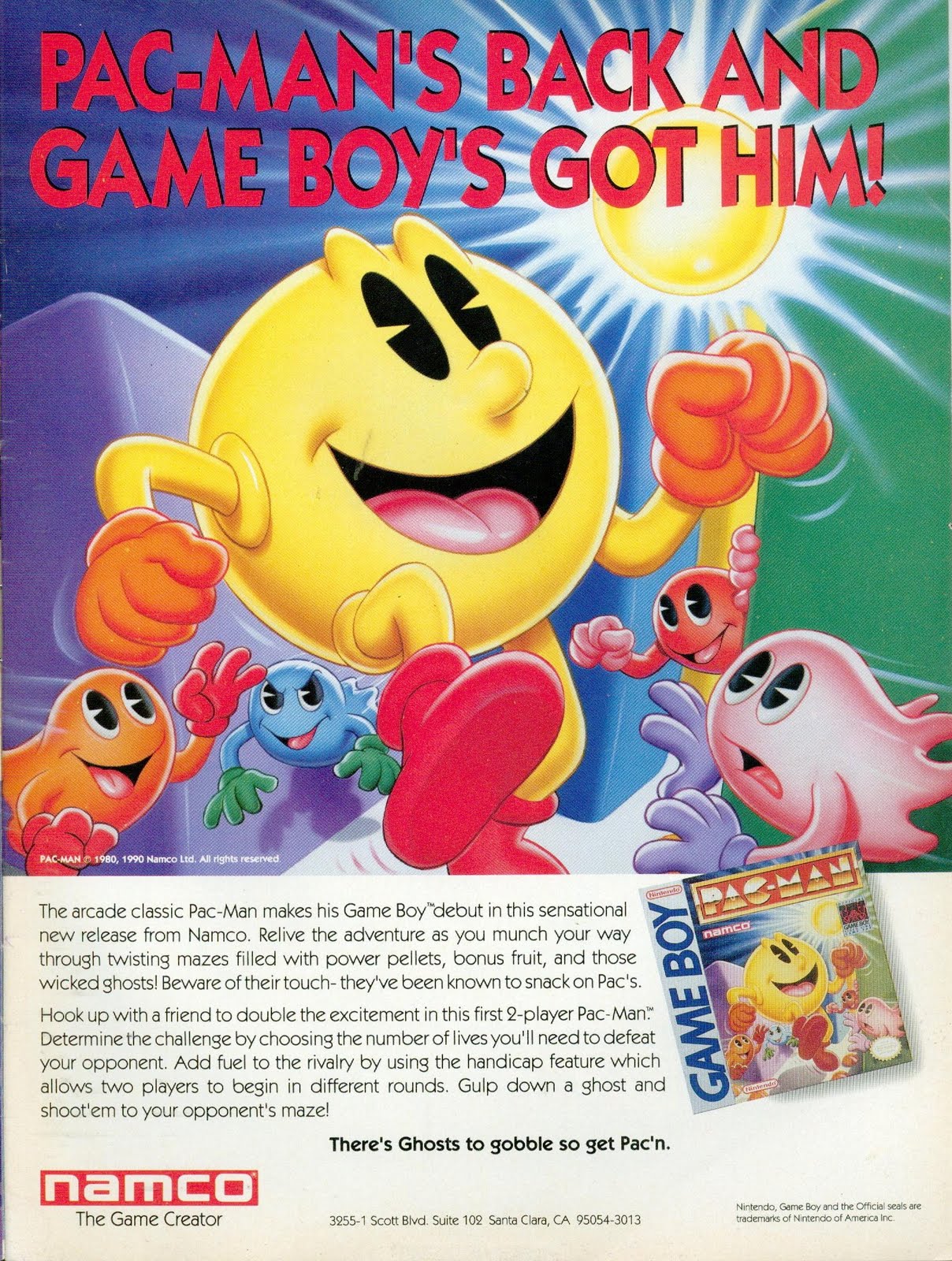 Classic Game Boy Ads: Pac-Man Game Boy Ad