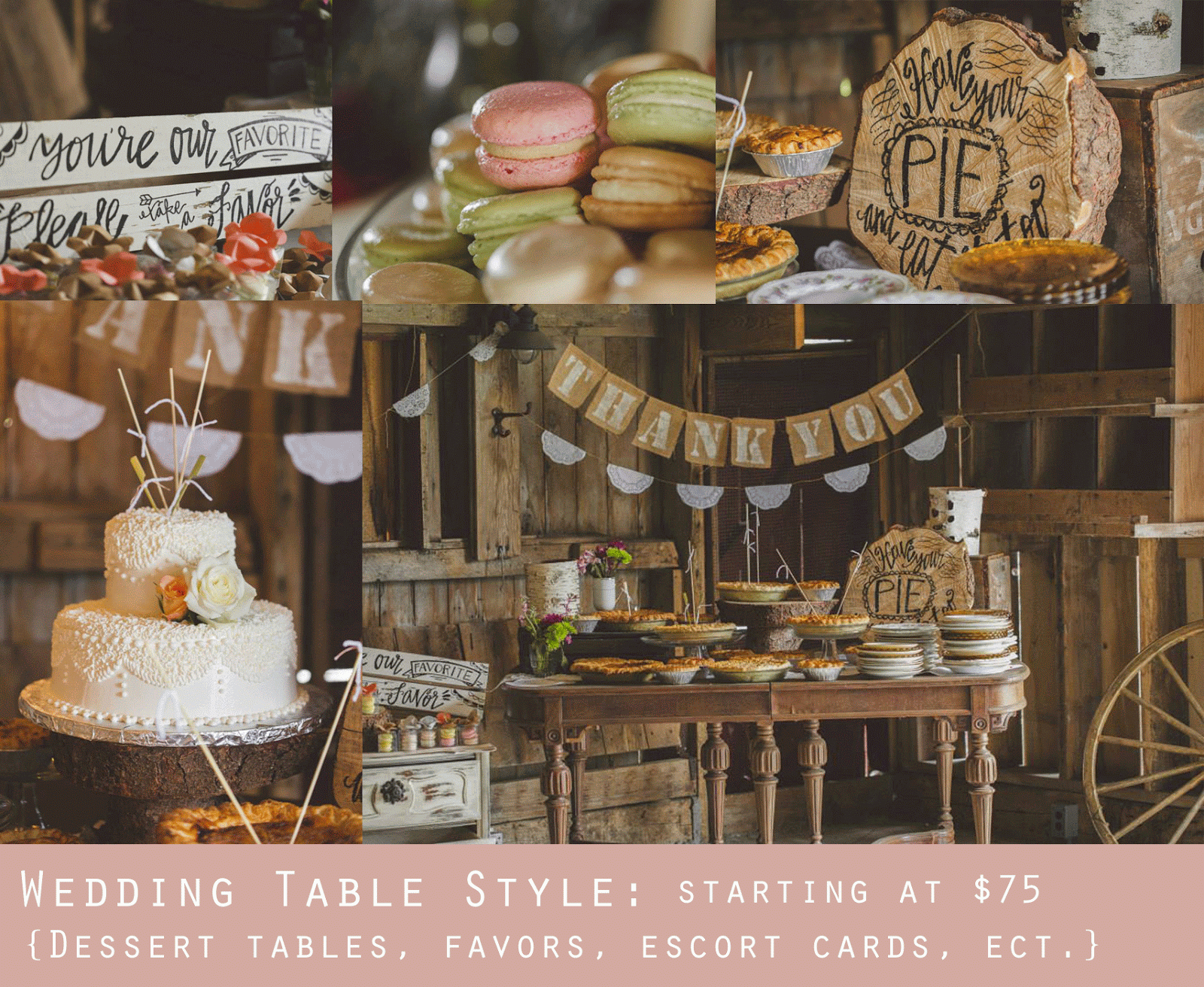 Ashley Thunder Events: Wedding Table Style: Starting at $75