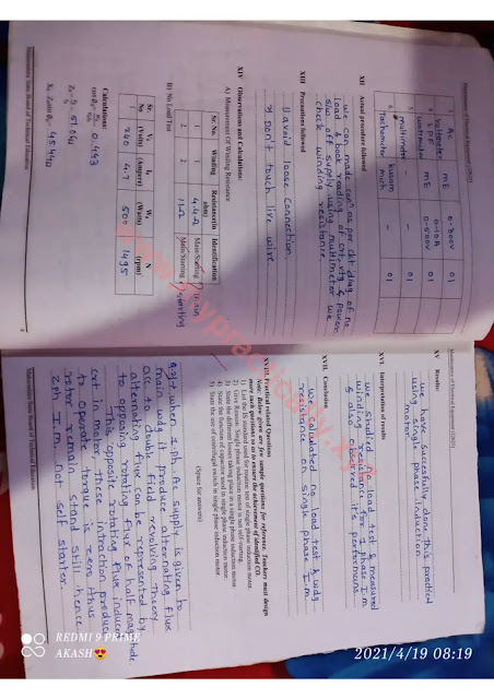 22625 Maintenance of electrical equipments Solved Lab Manual Answers ...