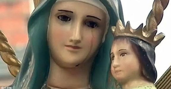 Statue Of Blessed Virgin Mary Crying Blood