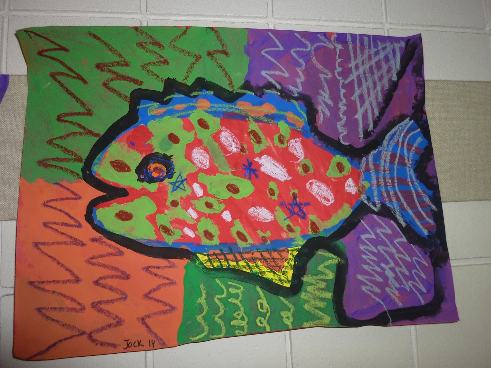 Mrs. Werner's Art Room: 1st Grade Painted Fish