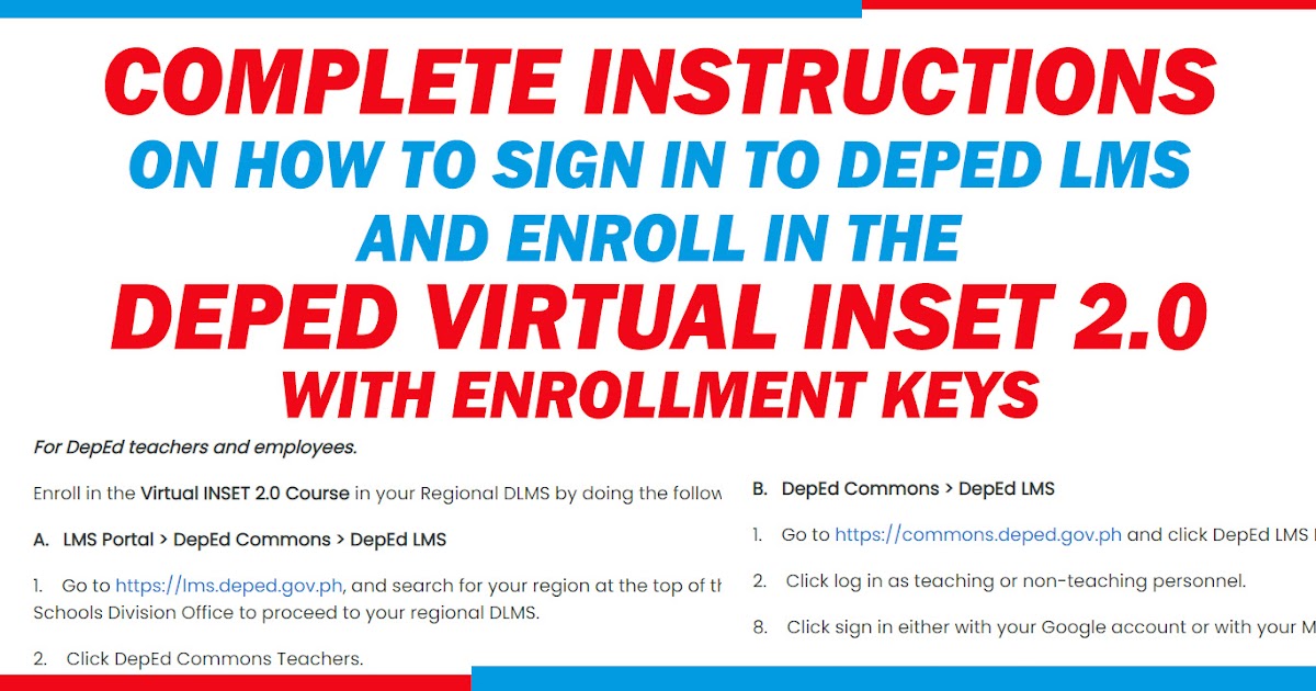 Complete Instructions on How to Enroll in the DepEd VINSET 2.0 (With ...