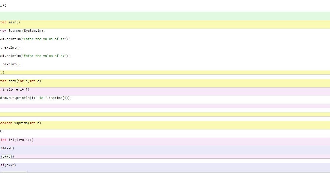 Java Program To Check Prime Number In A Given Range Java Programming