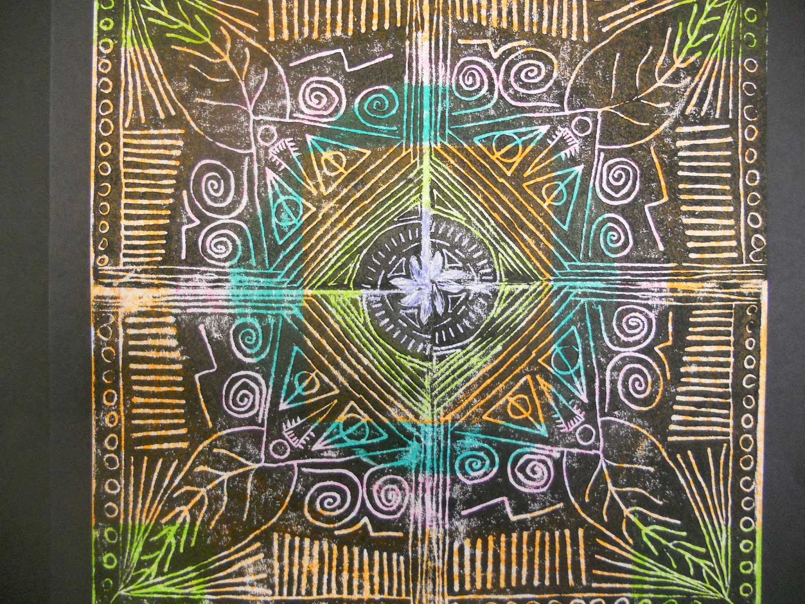 Little Dog Art Blog: 5th Grade Rotational Symmetry Printmaking