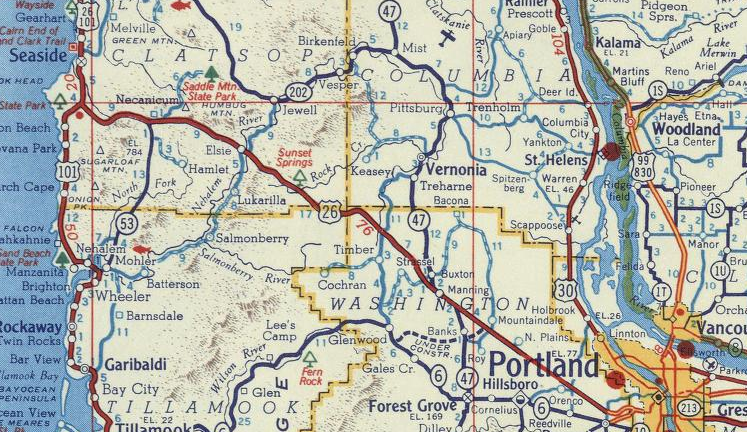 US Route 26 on the Sunset Highway from downtown Portland to US 101