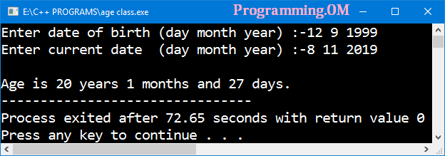 Program In C To Calculate Age Using Class Riset