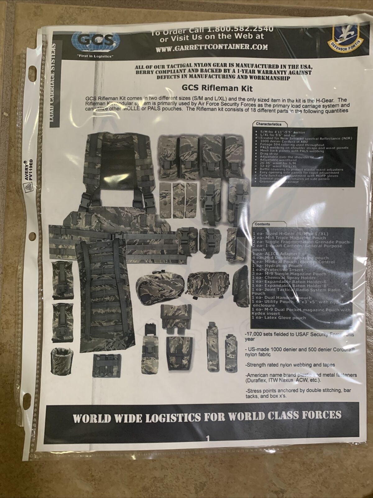 Webbingbabel: USAF DF-LCS V2 Rifleman's Kit / 2009