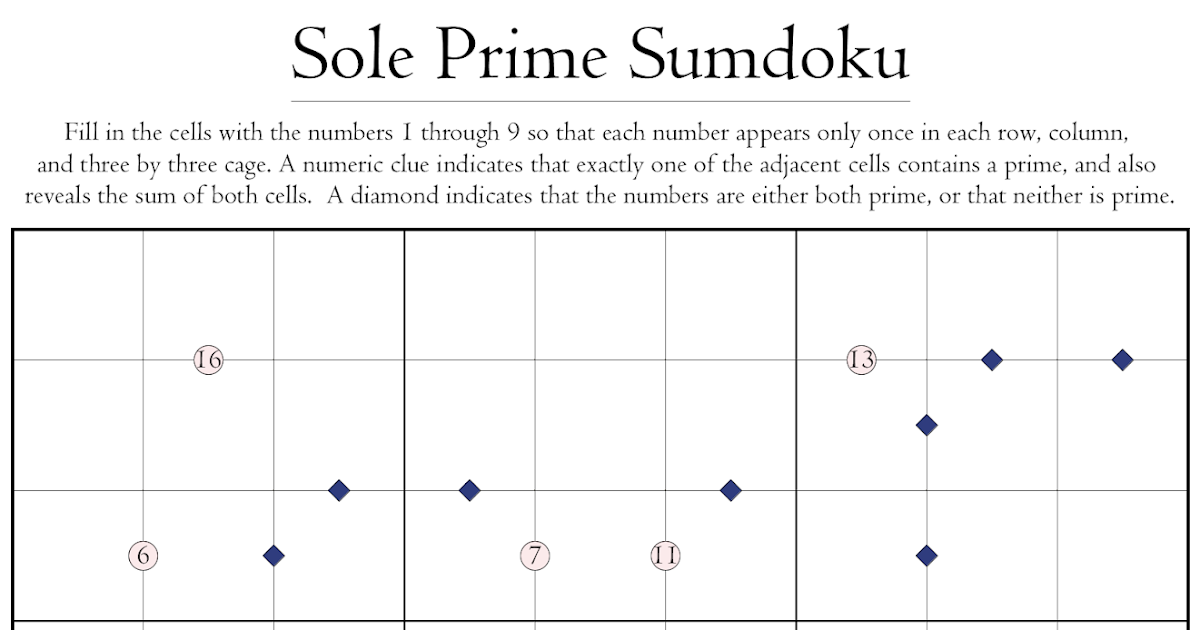Full Size Sole Prime Sumdoku