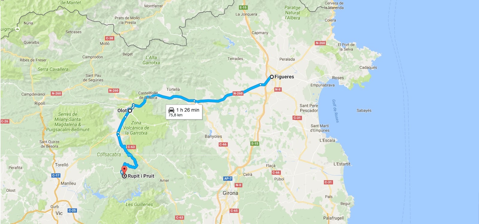 Divendres, 18 de novembre: Figueres - Rupit (75 km)