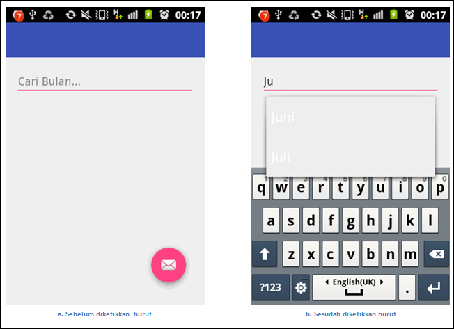 Contoh Android AutocompleteTextView pada Android Studio