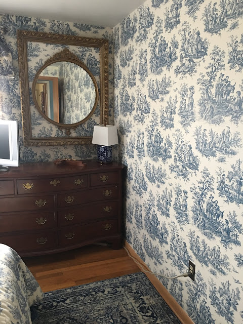 Curtains In My Tree: Round Mirror in Square Frame