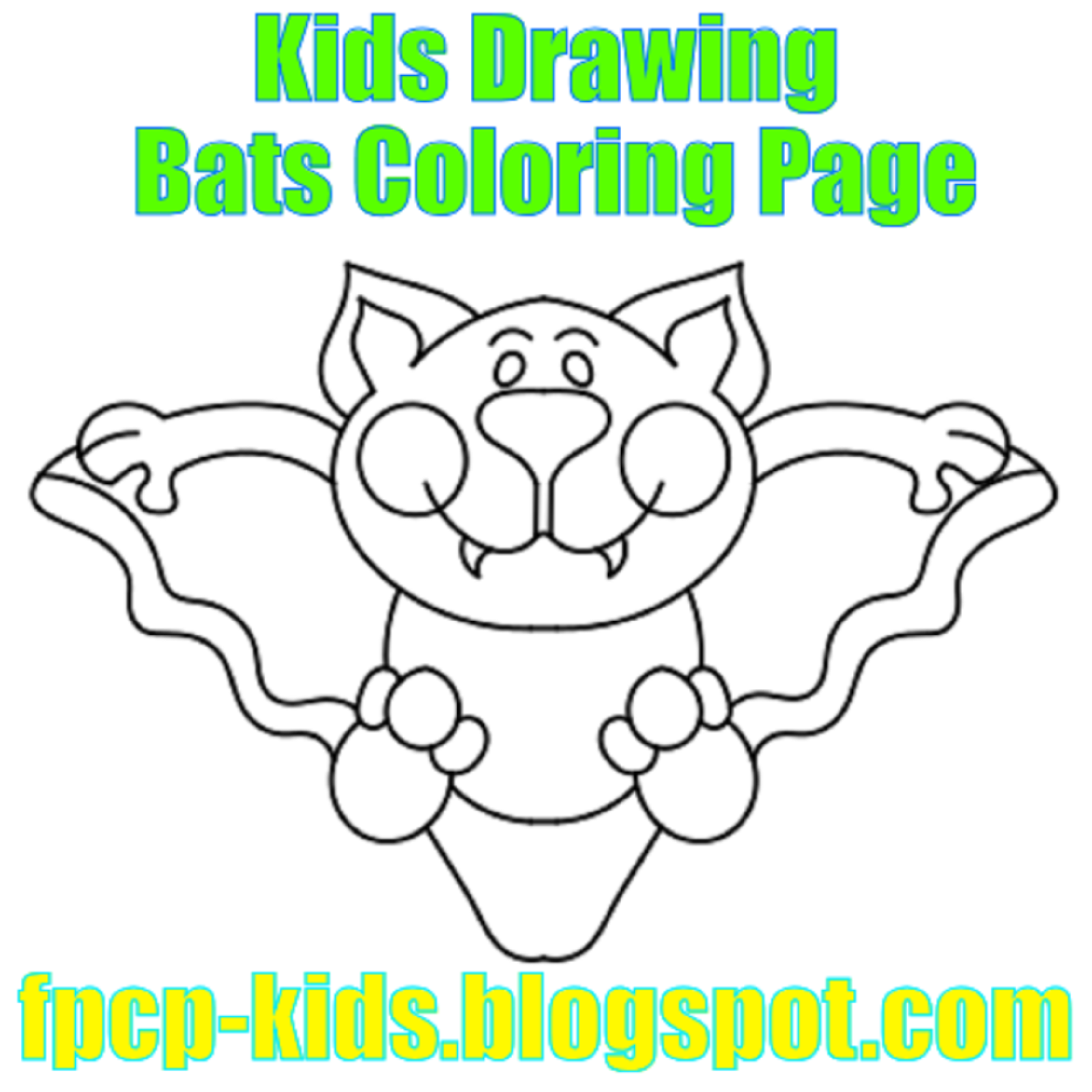Kids Drawing Bats Coloring Page - Free Printable Coloring Pages