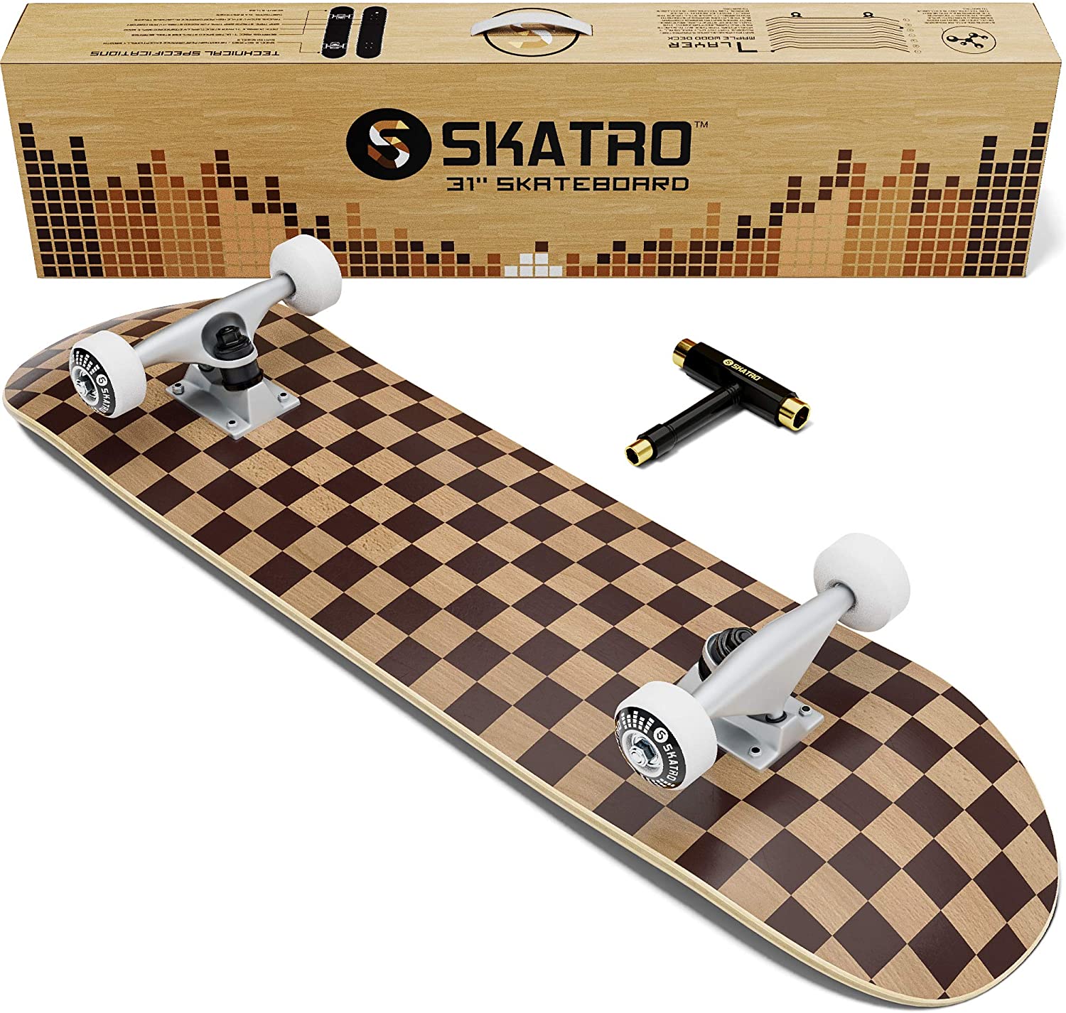 Skatro - Pro Skateboard 31" Complete Skateboard. Skate Board Ages ...