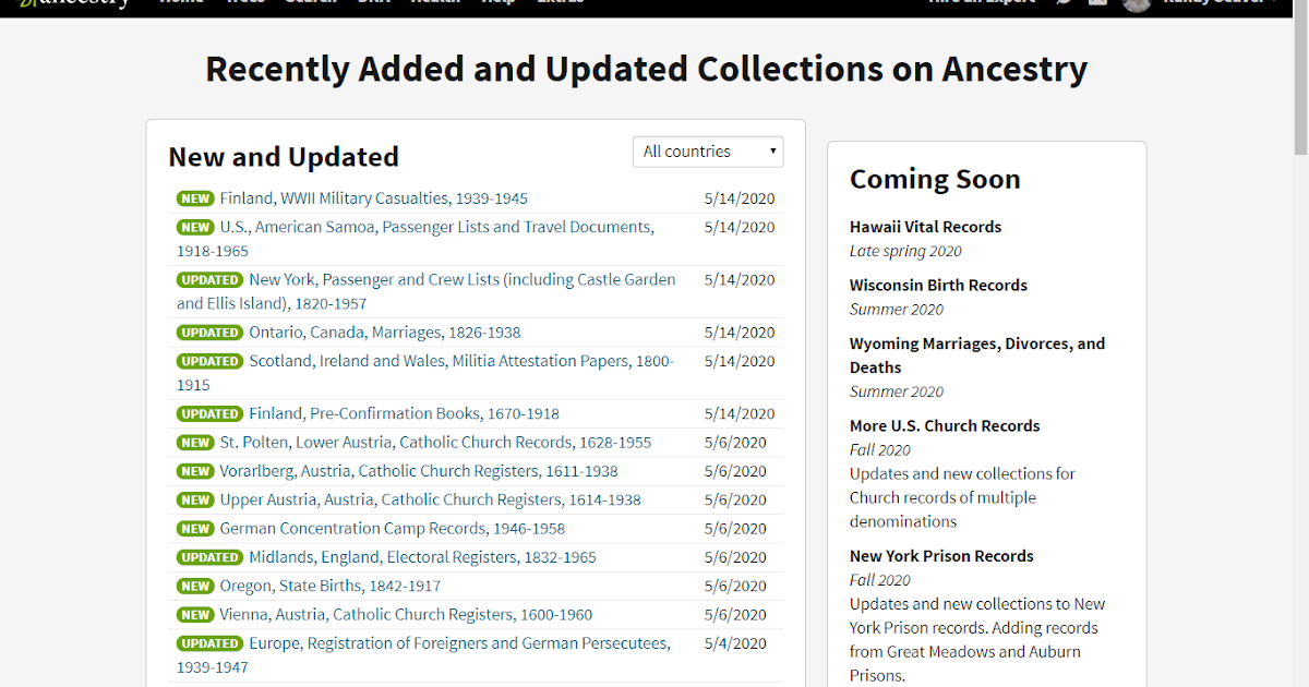 Genea-Musings: Added and Updated Ancestry.com Record Collections - Week ...