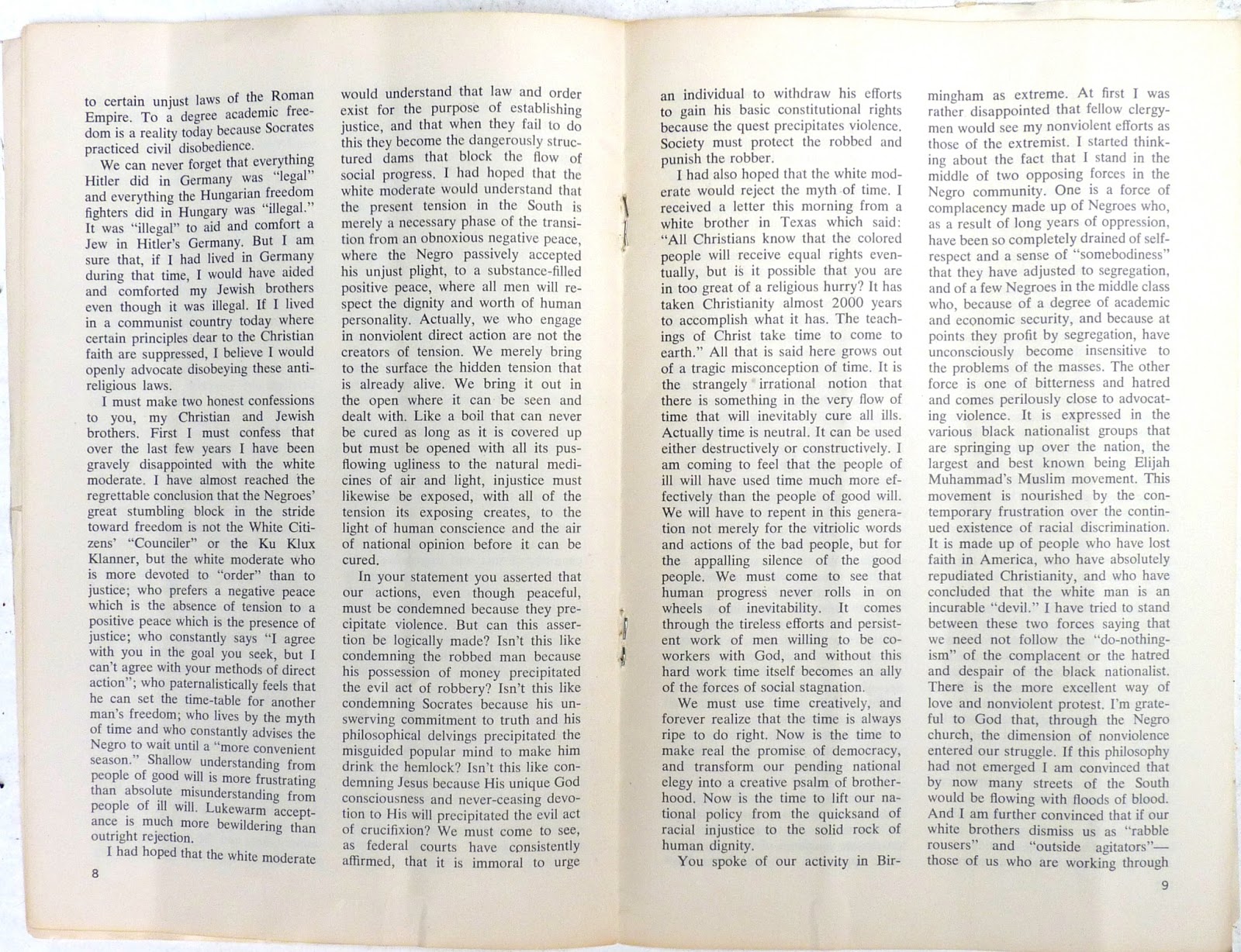 Civil Rights Movement: Letter From A Birmingham Jail
