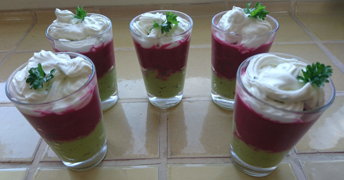 ABC-D-CBA: Verrine avocat & betterave rouge