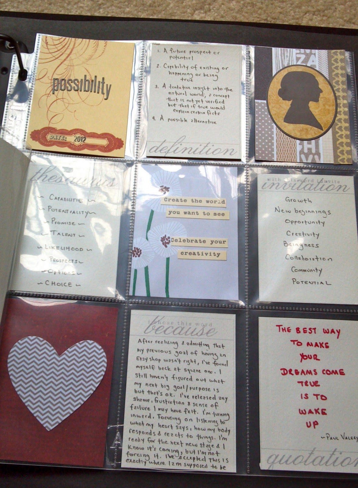 a love affair with paper: Creative Project: One Little Word