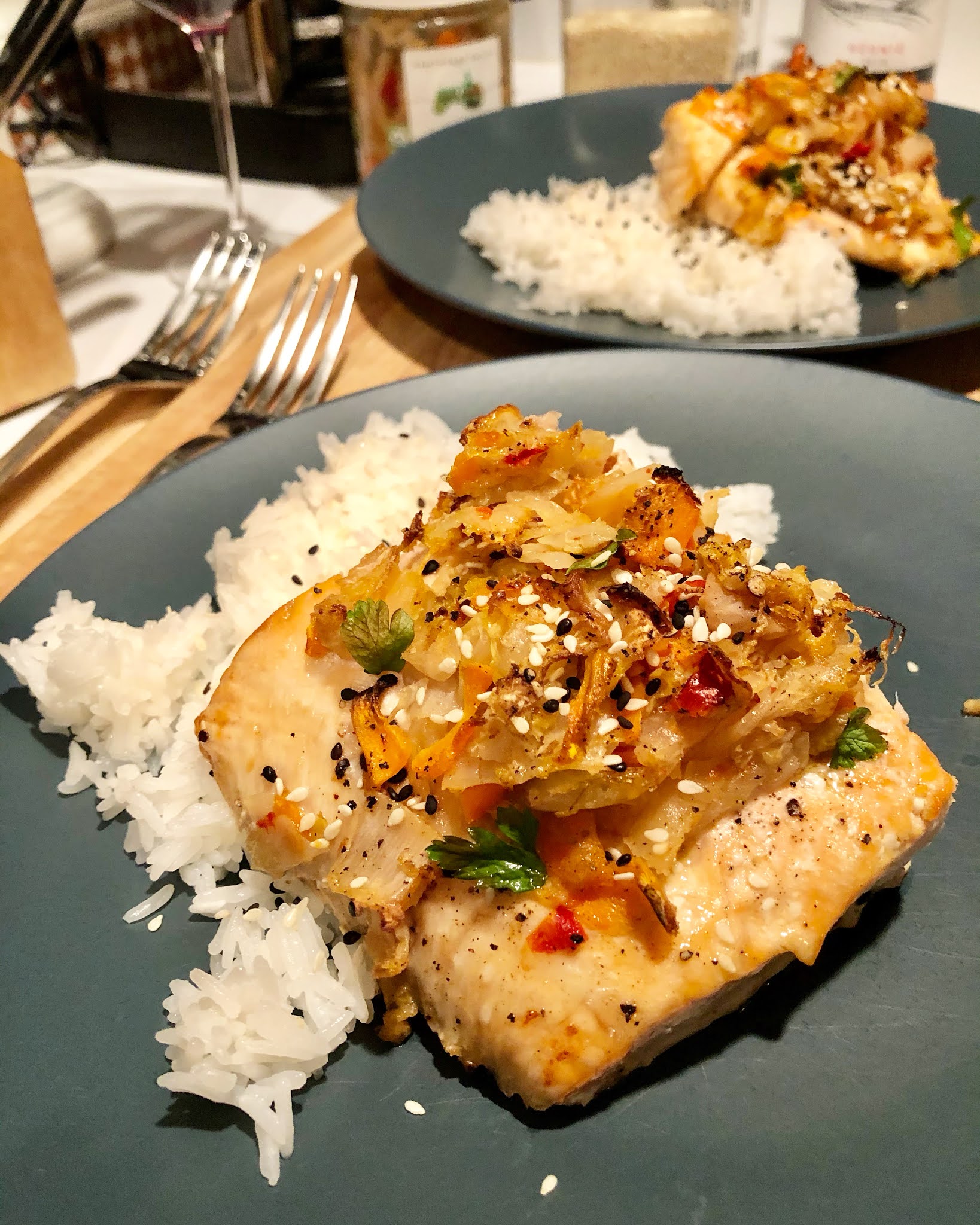 Kimchi Roasted Salmon