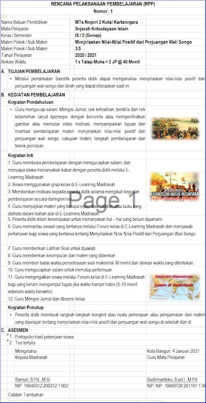 APLIKASI RPP 1 HALAMAN SEMESTER 2 TP. 2020/2021 - caramudah