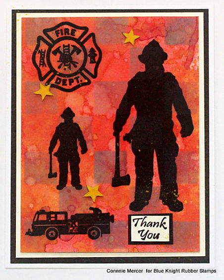 crafty goodies: Fireman Silhouette Stamp by Blue Knight Rubber Stamps~